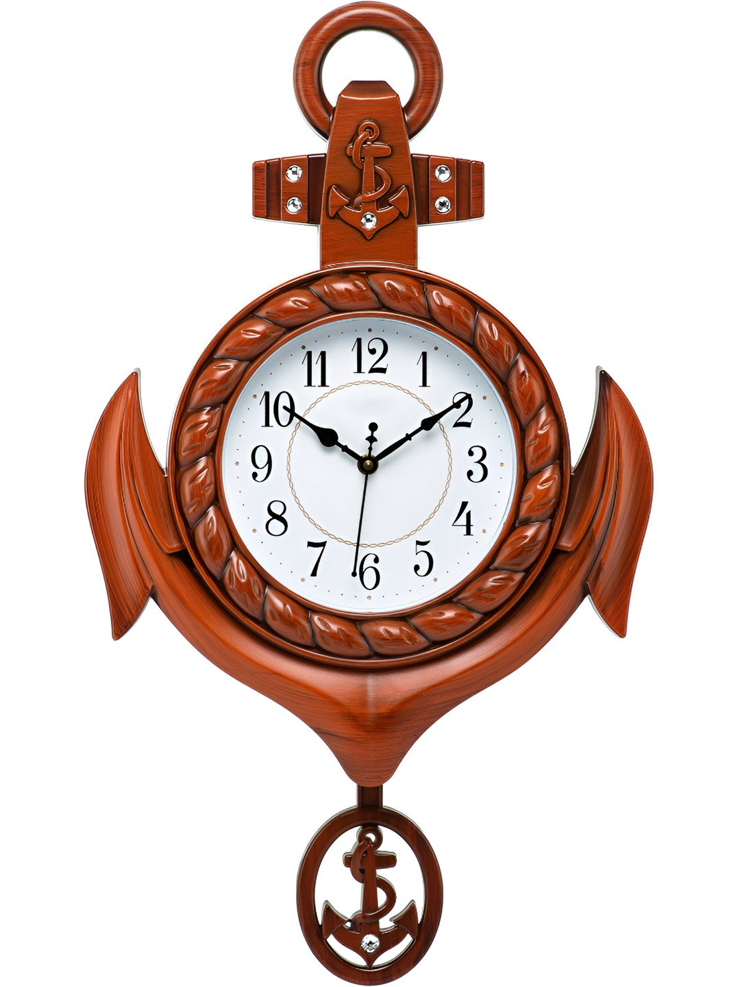 Buy Attractionz Brown Round Pendulum Analogue Wall Clock - Clocks for ...