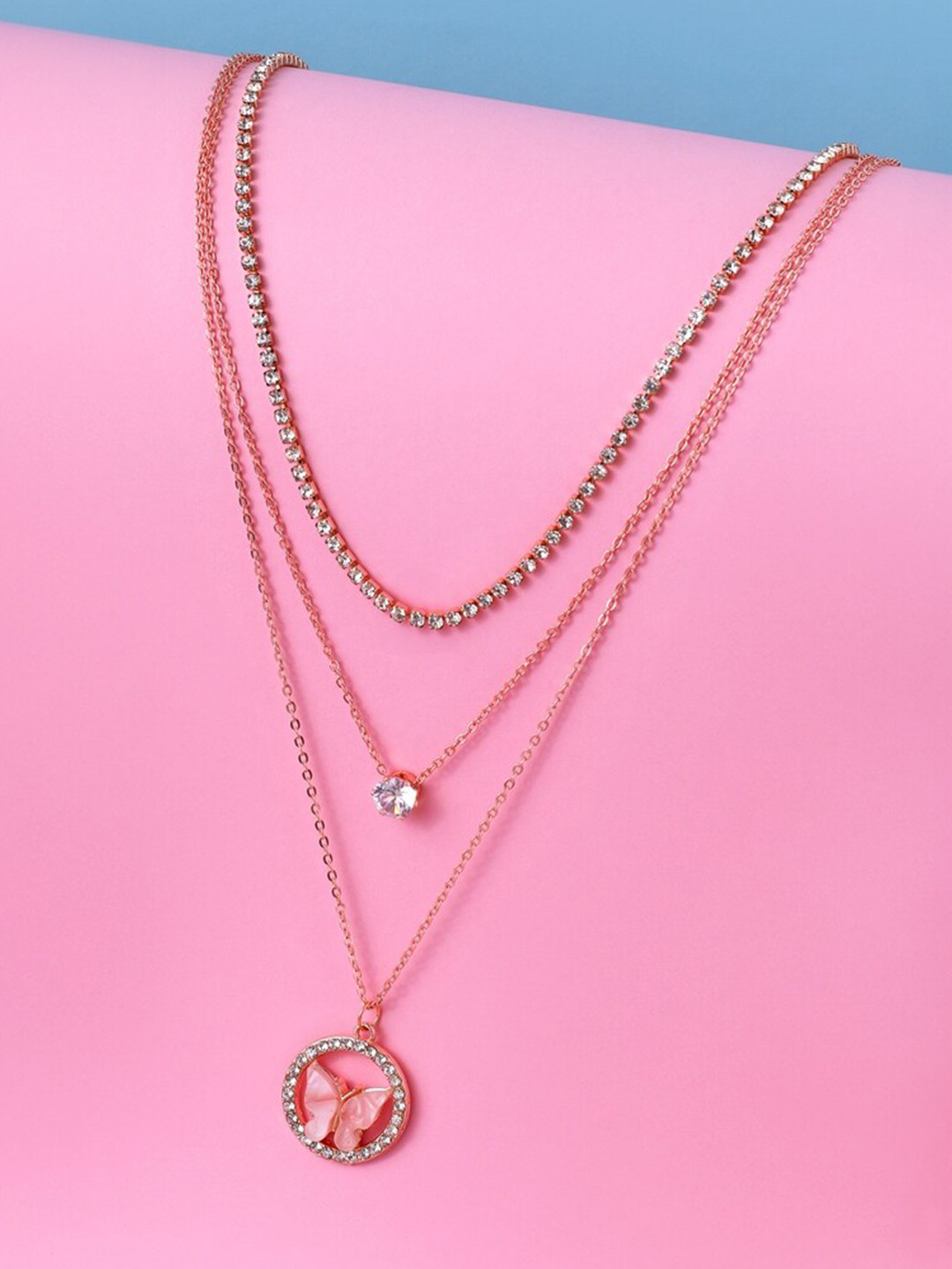 Buy Cierra Rose Gold Plated Layered Necklace - Necklace And Chains for ...