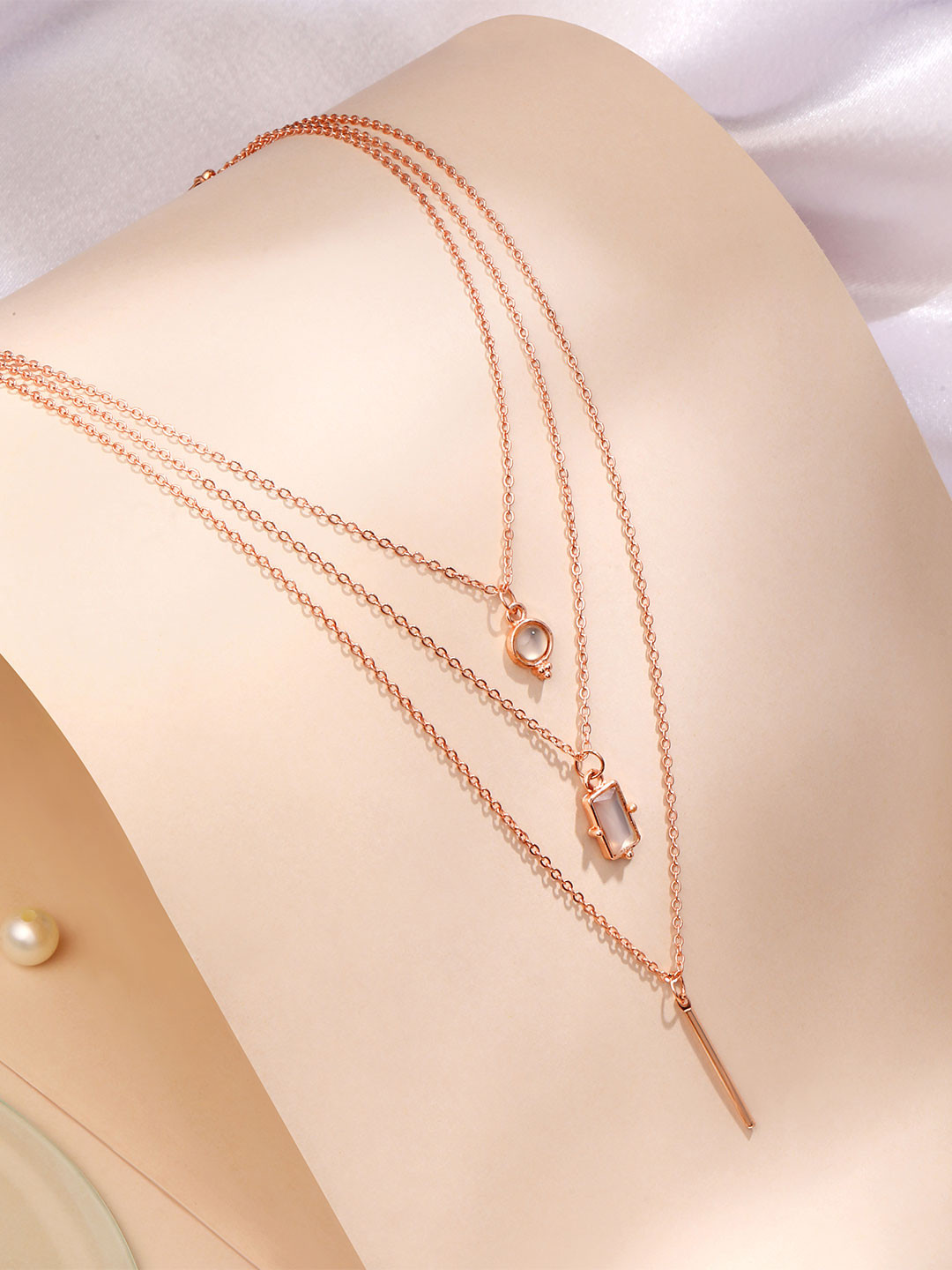 Buy Cierra Rose Gold Plated Layered Necklace - Necklace And Chains for ...