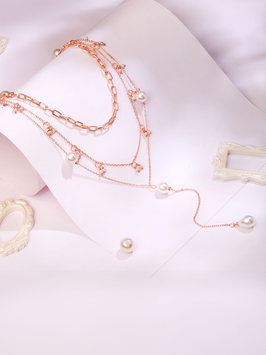 Buy Cierra Rose Gold Plated Layered Necklace - Necklace And Chains for ...