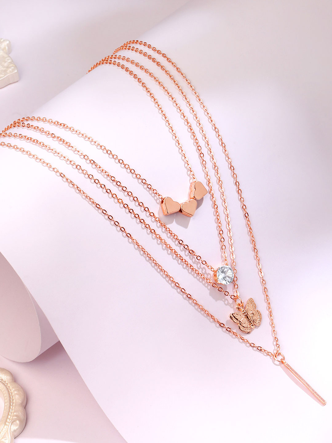 Buy Cierra Rose Gold Plated Layered Necklace - Necklace And Chains for ...