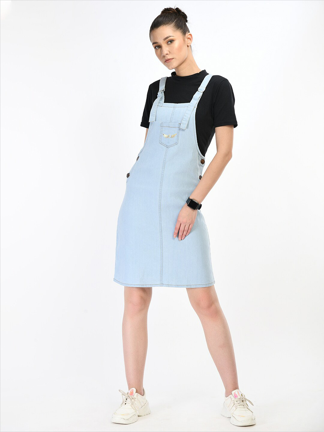 Buy CHROME & CORAL Denim Pinafore Dress - Dresses for Women 27799288 ...