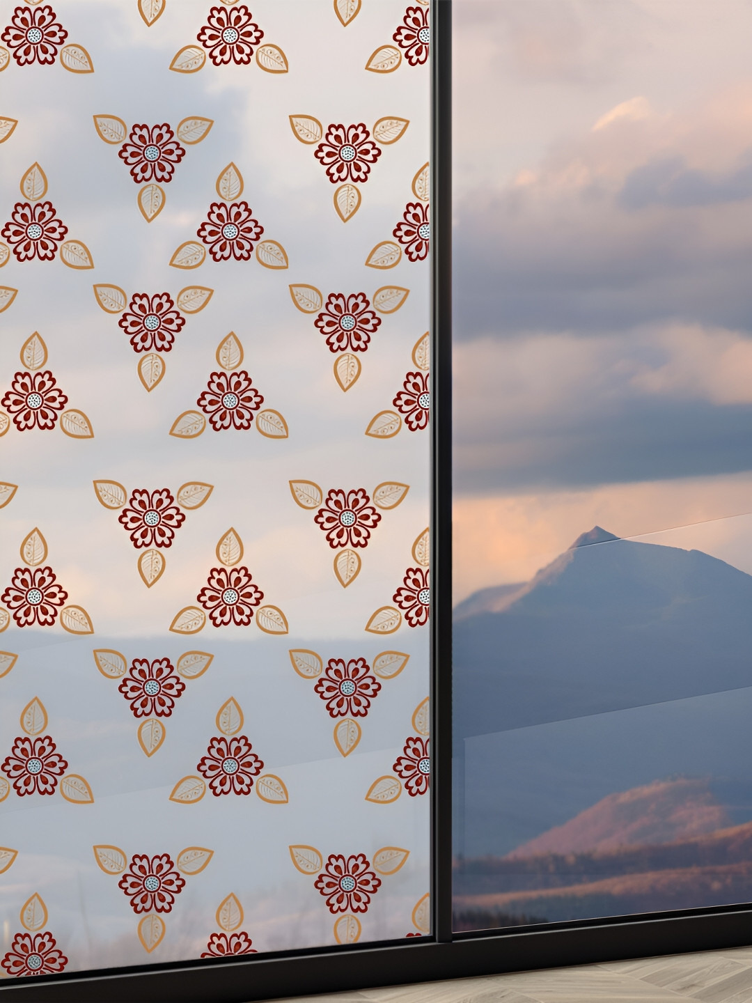 Buy CVANU Transparent & Red Printed Self Adhesive Window Film - Decals ...