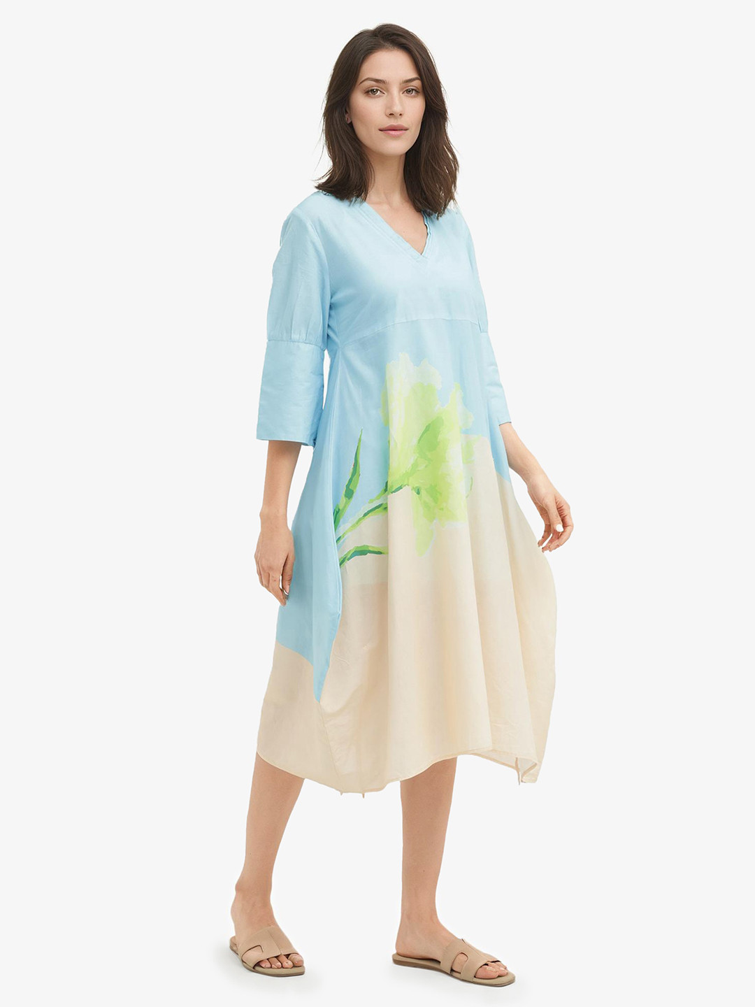 Buy RAREISM Women Printed A Line Midi Dress - Dresses for Women ...