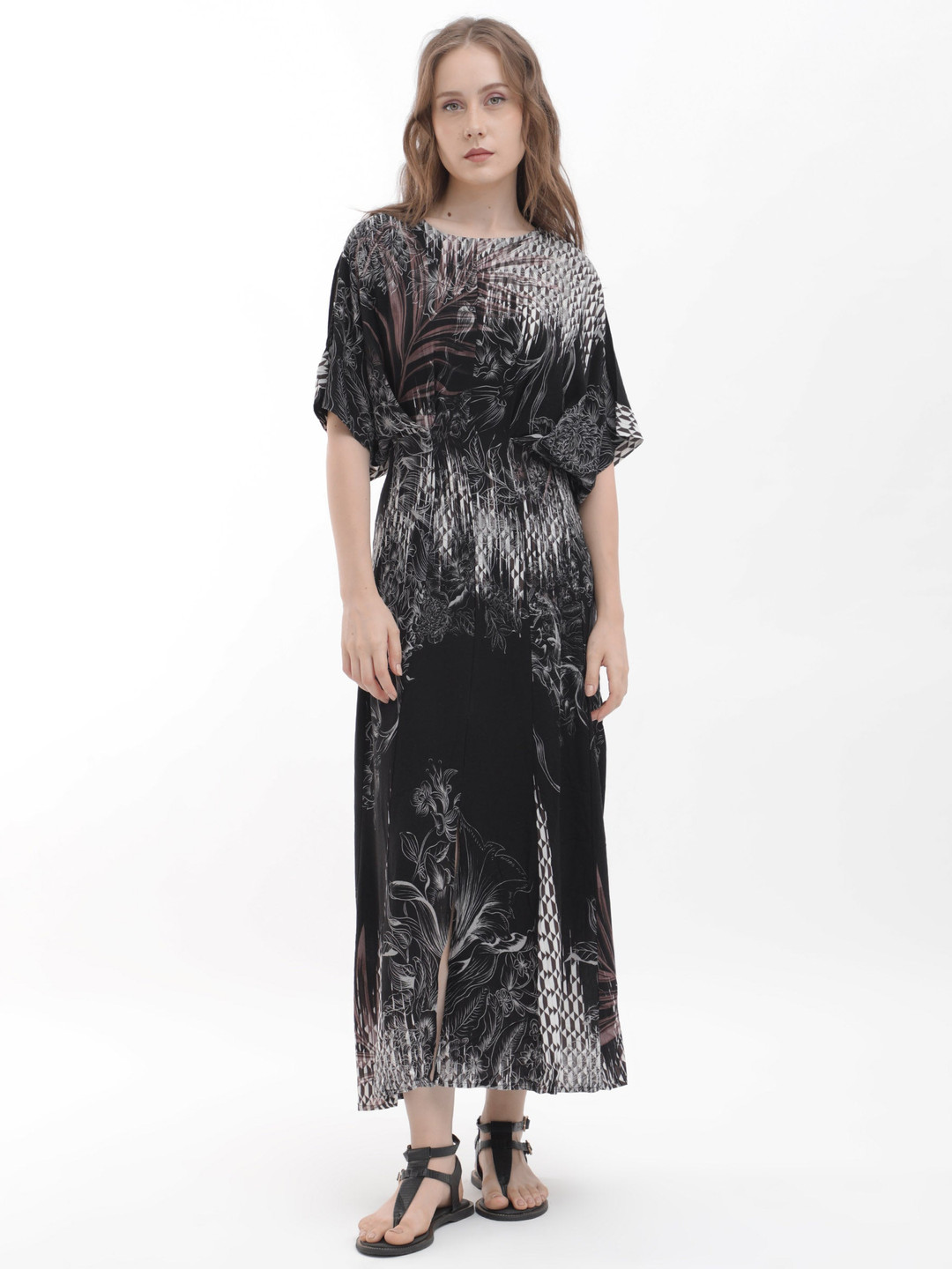 Buy RAREISM Women Printed Fit And Flare Maxi Dress - Dresses for Women ...