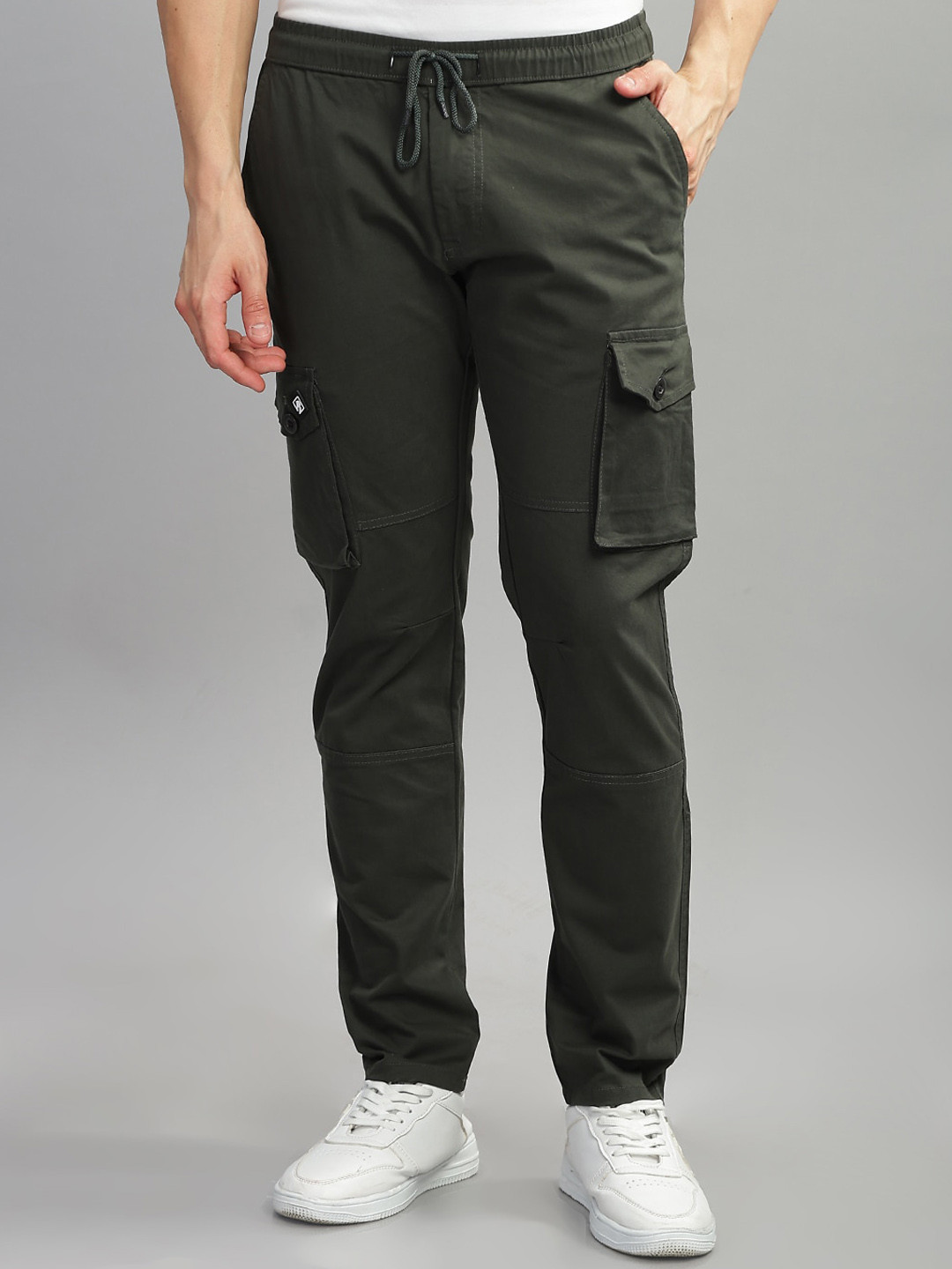 Buy PAUL STREET Men Smart Mid Rise Cargo Trousers - Trousers for Men ...