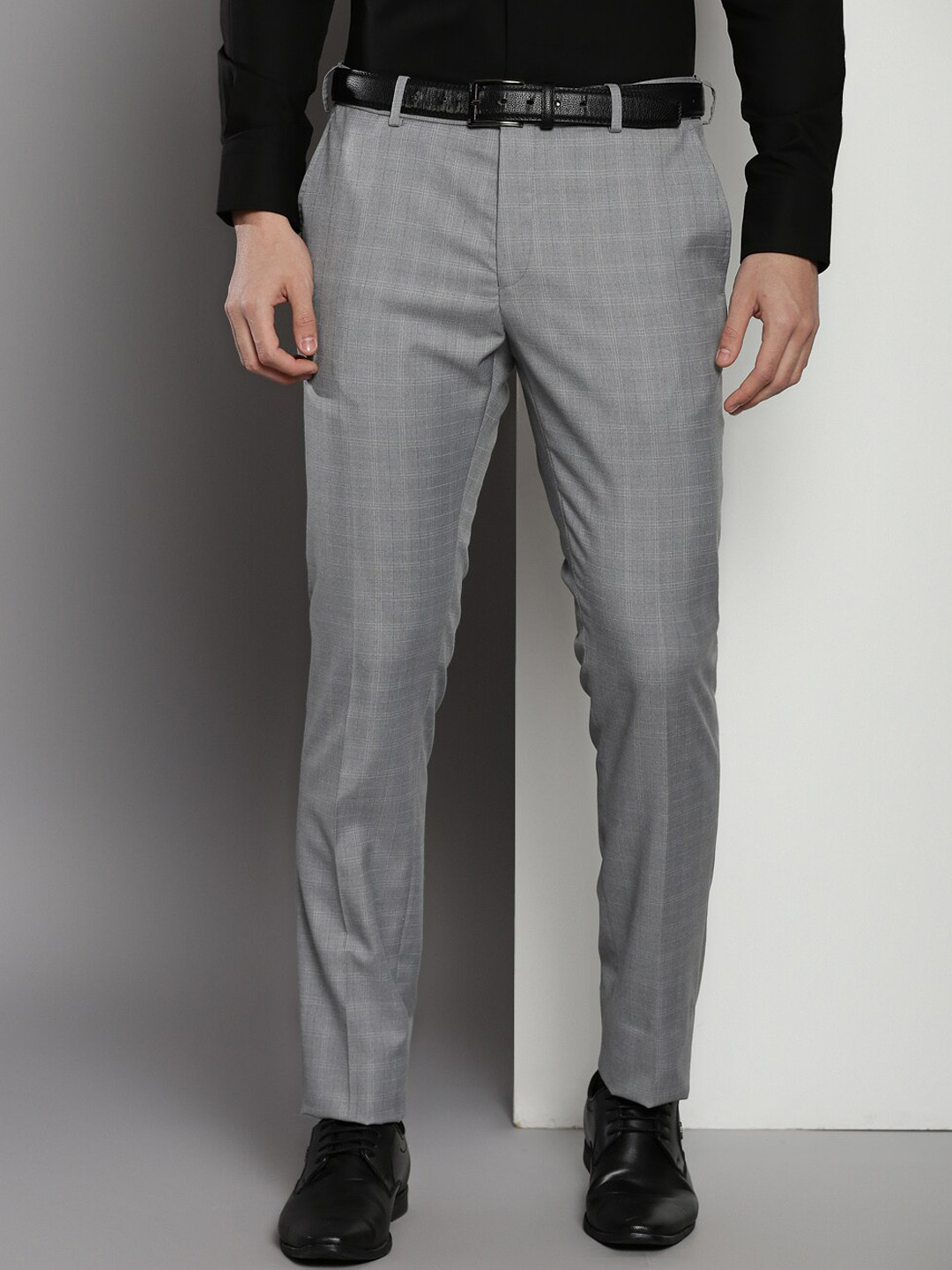 Buy Tommy Hilfiger Men Checked Formal Trousers - Trousers for Men ...