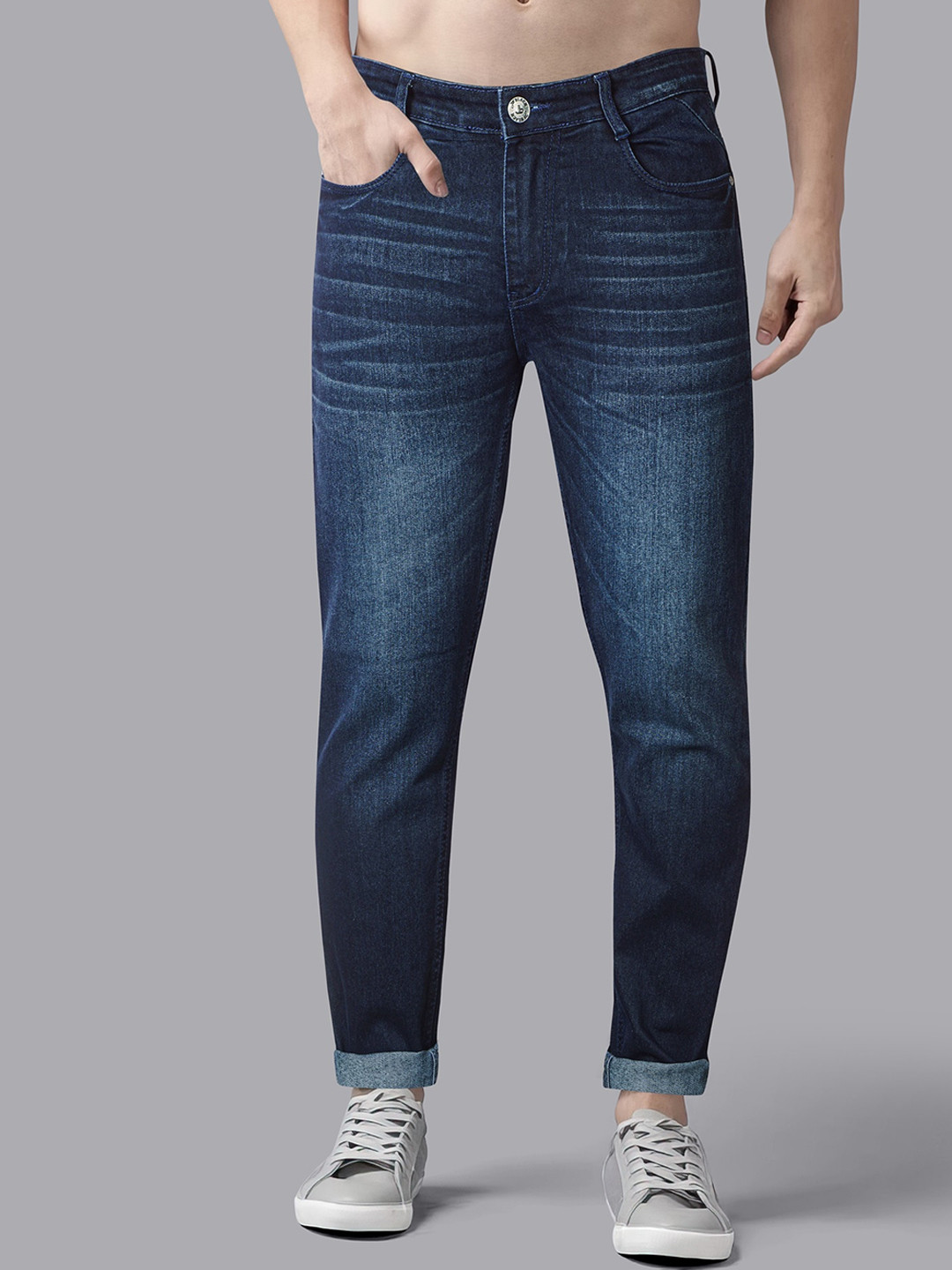 Buy Jb Just BLACK Men Urban Slim Mid Rise Slim Fit Light Fade ...