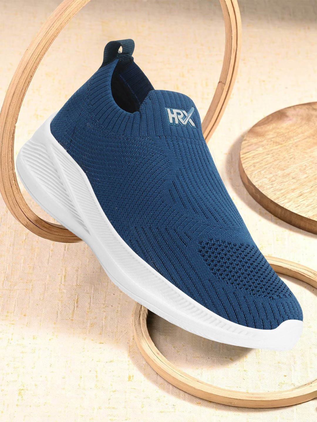 Buy HRX By Hrithik Roshan Men Blue Textured Round Toe Lightweight ...
