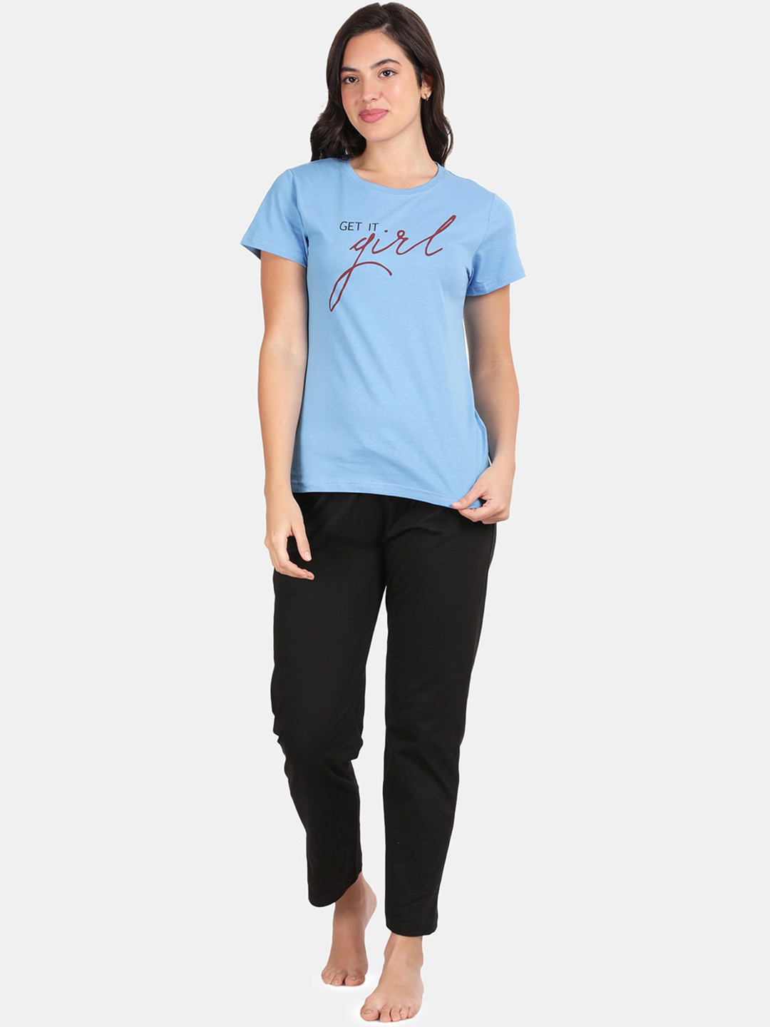 Buy Kryptic Typography Printed Pure Cotton Night Suit - Night Suits for ...