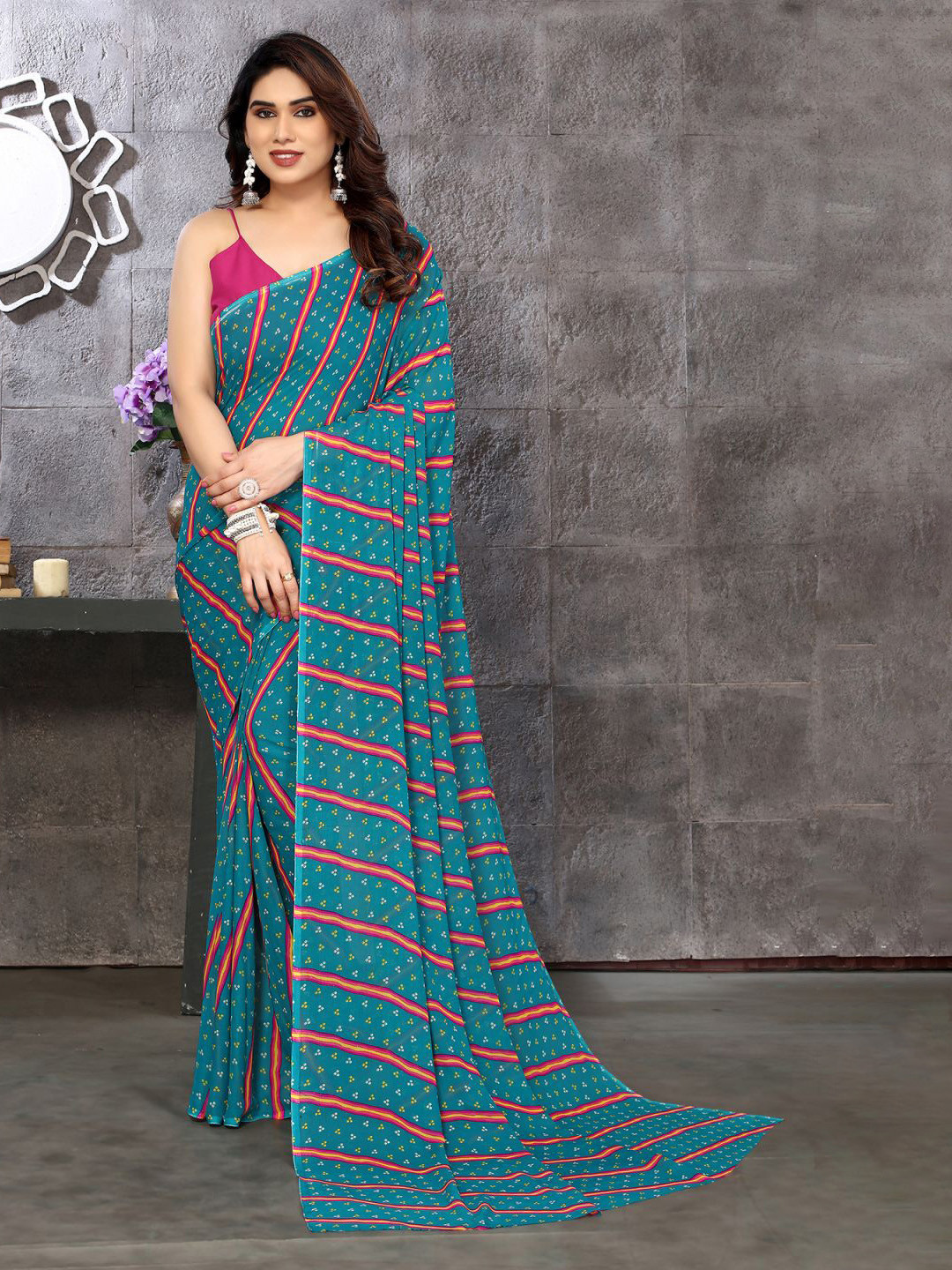 Buy ANAND SAREES Horizontal Striped Saree - Sarees for Women 27845212 ...