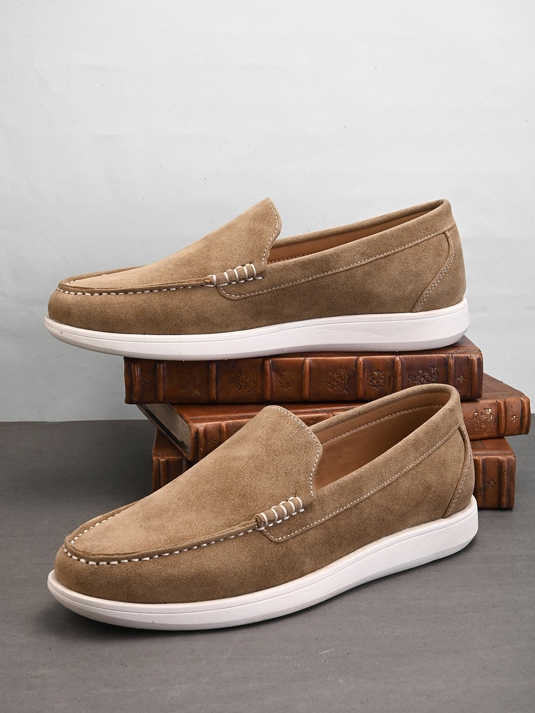 Buy Mast & Harbour Men Round Toe Memory Foam Suede Loafers - Casual ...