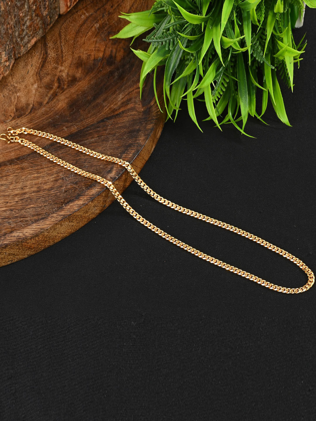 Buy AanyaCentric Gold Plated Chain & Set Of 2 Silver Plated Anklets ...