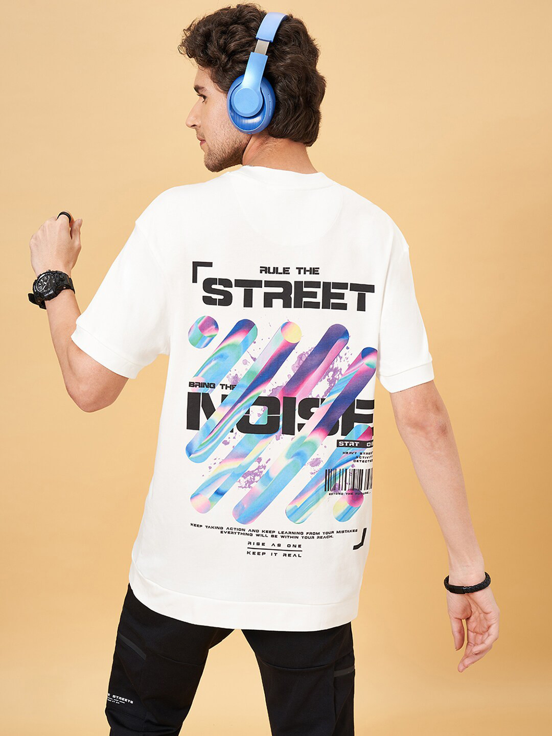 Buy Street 808 By Pantaloons Typography Printed Pure Cotton Oversized T ...