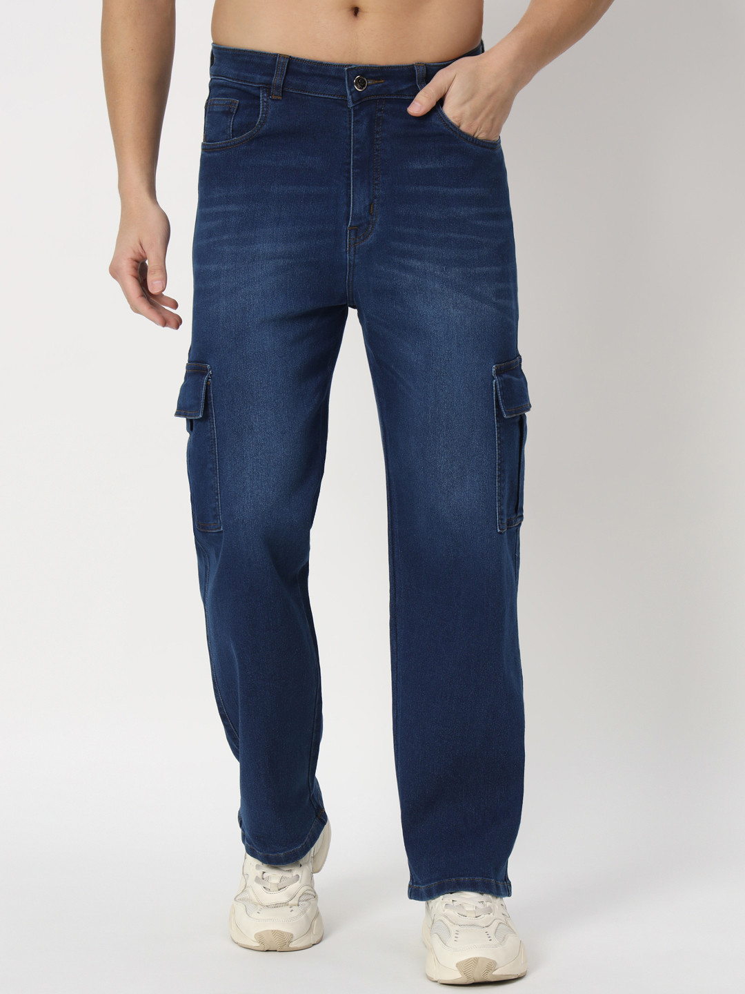 Buy PBY Men Low Rise Low Distress Light Fade Stretchable Jeans - Jeans ...