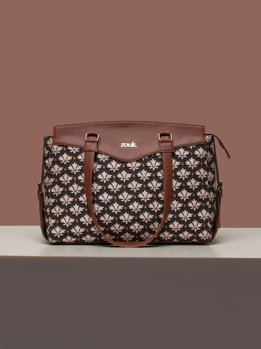 Buy ZOUK Bidri Kaiser Ethnic Motifs Printed Structured Shoulder Bag ...