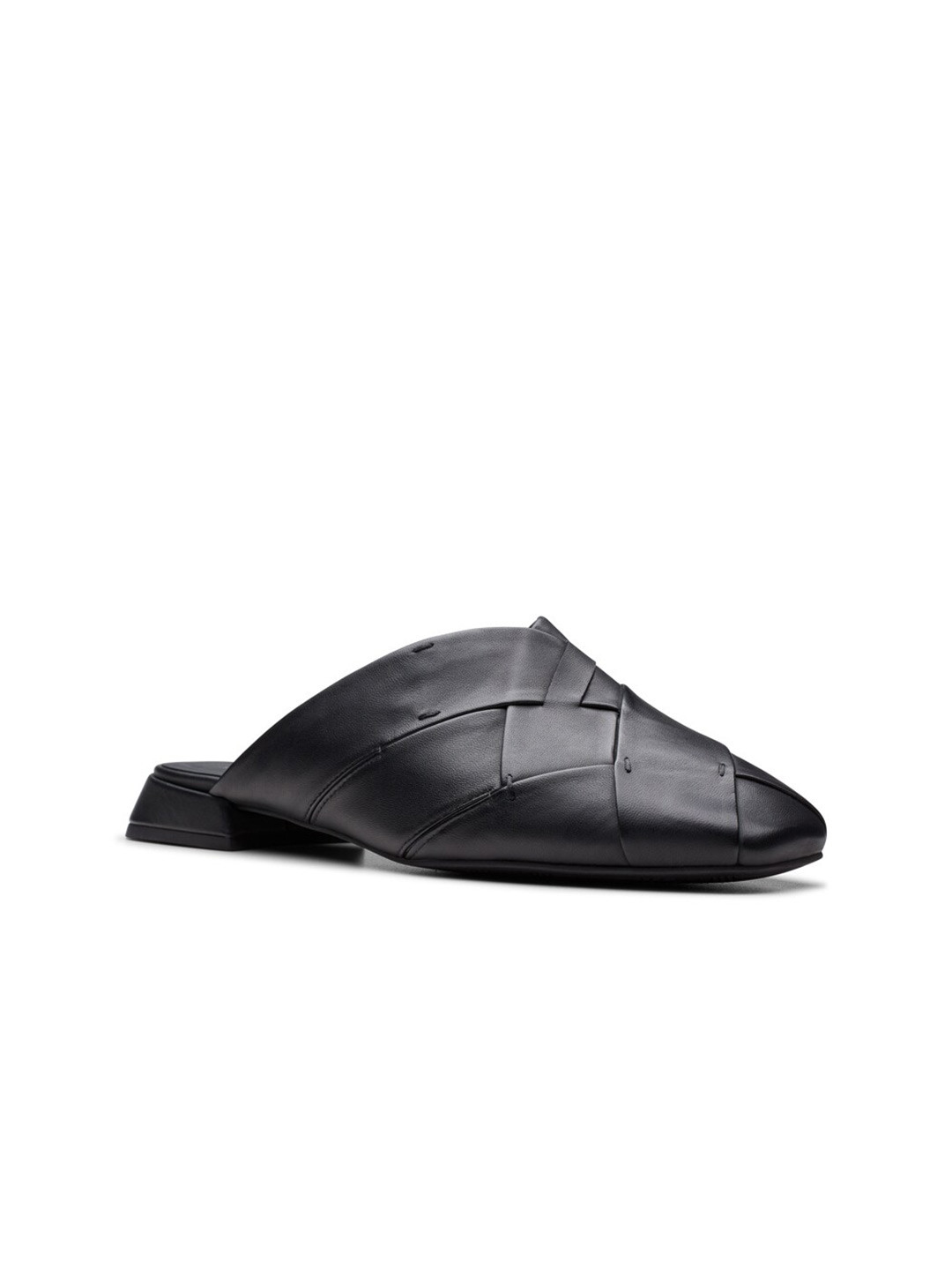 Buy Clarks Textured Square Toe Leather Mules - Flats for Women 27870048 ...