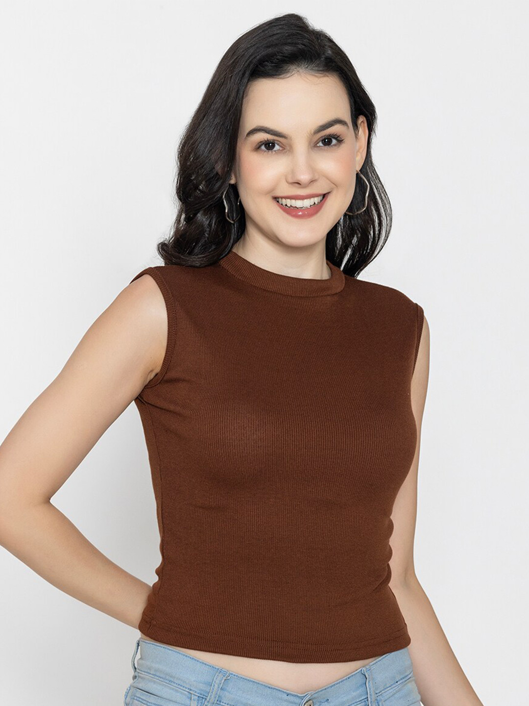 Buy Boleem Round Neck Cotton Crop Top - Tops for Women 27874782 | Myntra