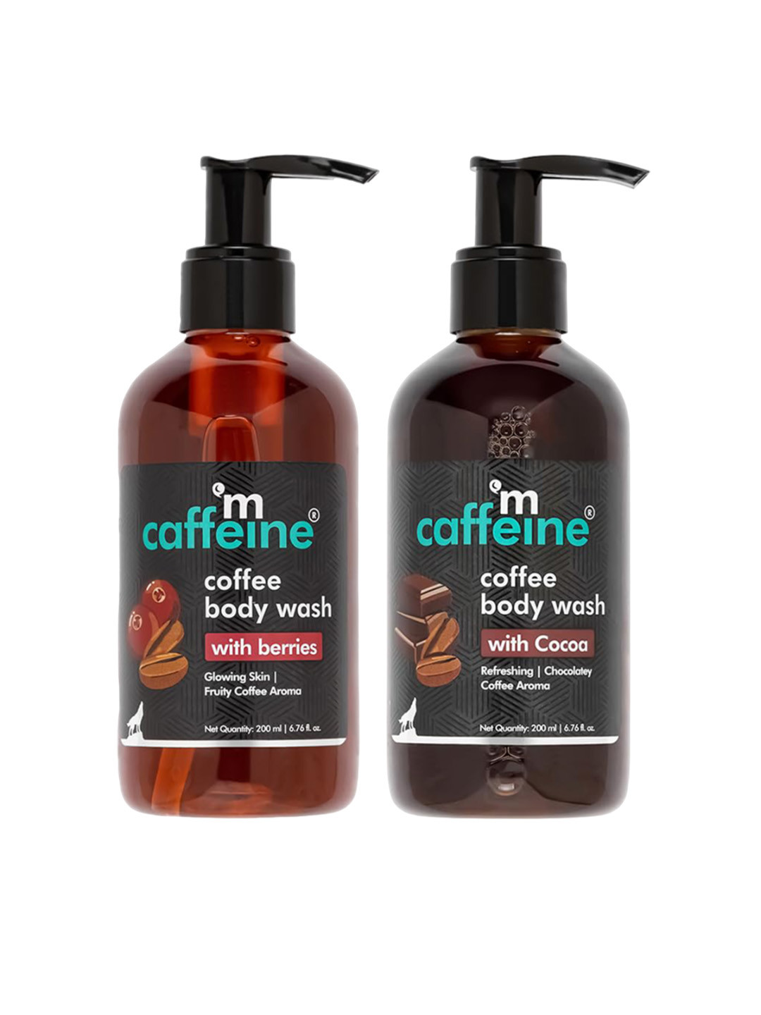 Buy MCaffeine Set Of 2 Coffee Body Wash With Berries & Cocoa 200ml Each ...