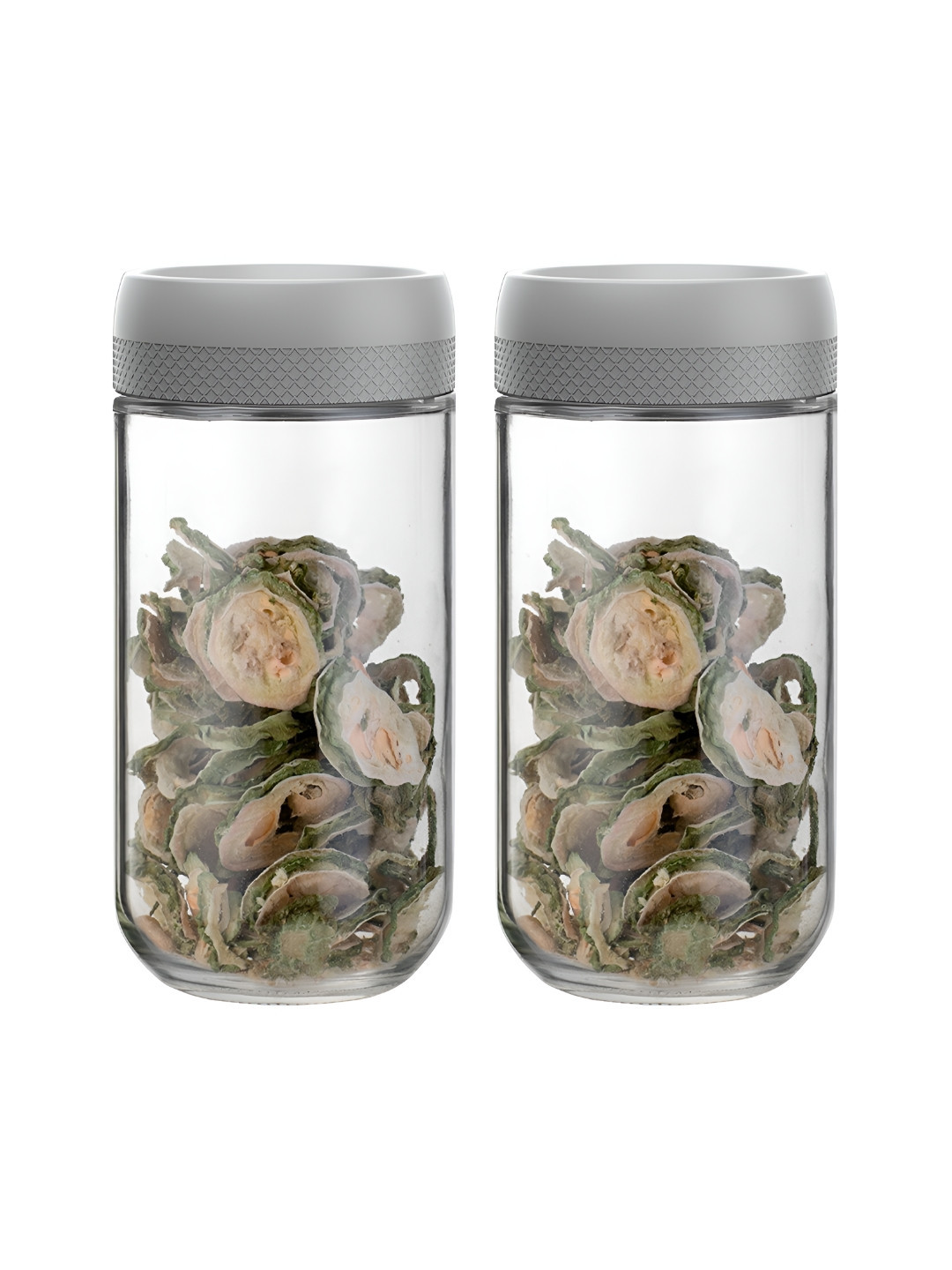 Buy Red Butler Transparent & Grey 2 Pieces Magnifying Glass Jars 800 Ml ...