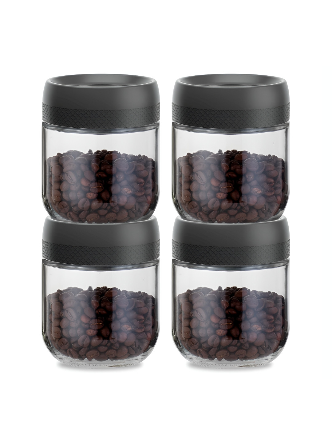 Buy Red Butler Transparent & Black 4 Pieces Magnifying Glass Jars 350 ...