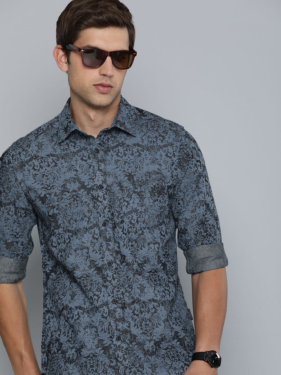 Buy Flying Machine Slim Fit Printed Pure Cotton Casual Shirt - Shirts ...