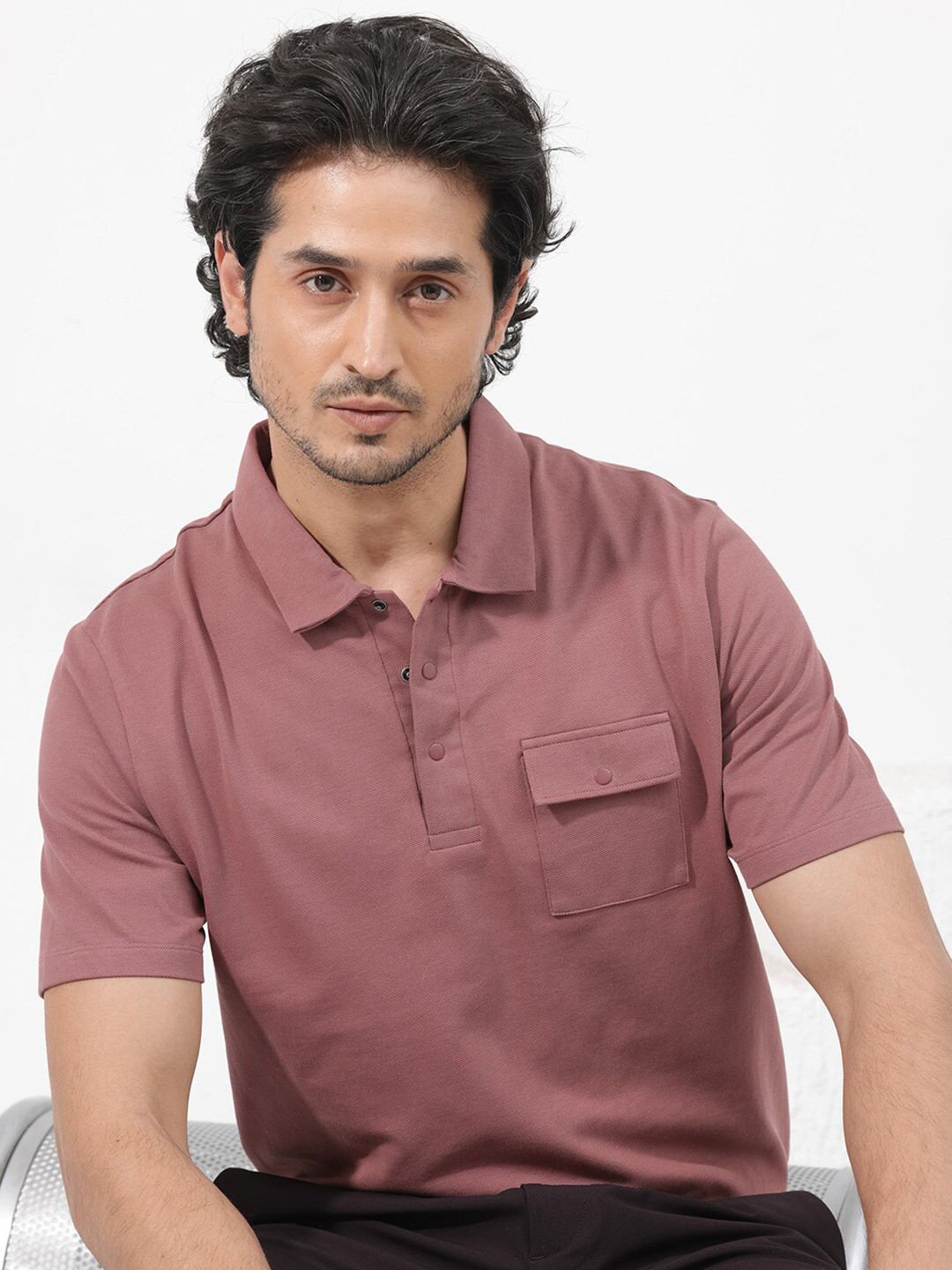 Buy RARE RABBIT Men Paxton Regular Fit Polo Collar Cotton T Shirt ...