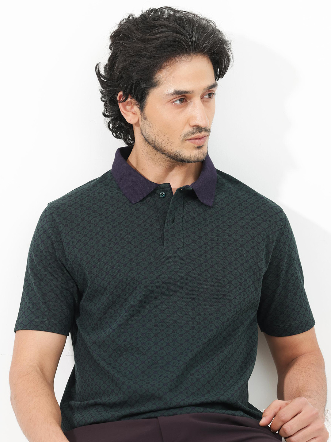 Buy RARE RABBIT Men Rings 4 Slim Fit Solid Polo Collar T Shirt ...