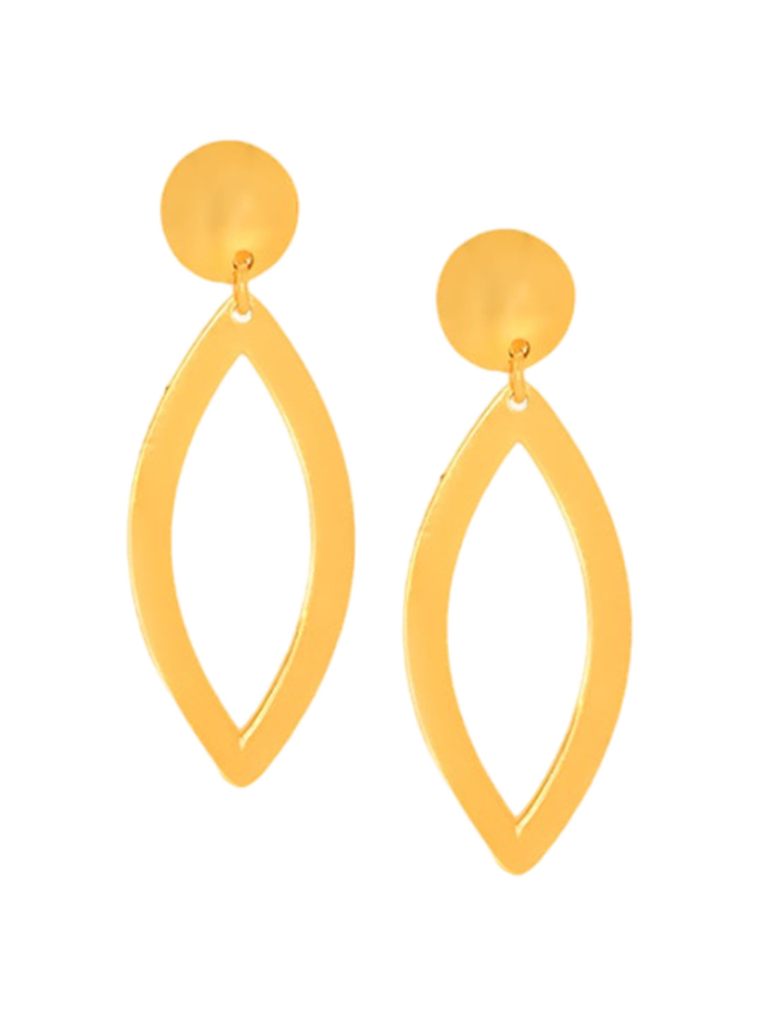 Buy BHIMA 22K Hallmark 916 Purity Yellow Gold Plain Drop - Earrings ...