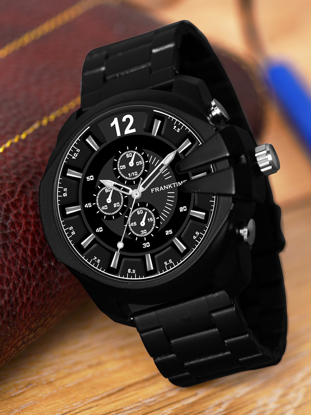 Buy Franktime Men Stainless Steel Bracelet Style Straps Analogue Watch ...