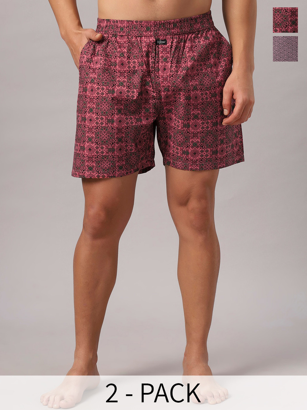 Buy The Roadster Lifestyle Co. Pink Pack Of 2 Printed Pure Cotton ...