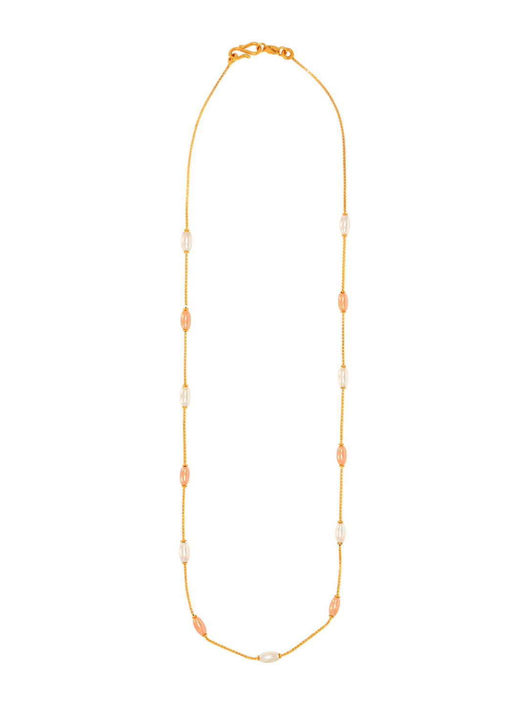 Buy BHIMA 22K Hallmark 916 Purity Yellow Gold Pearl Necklace - Necklace ...