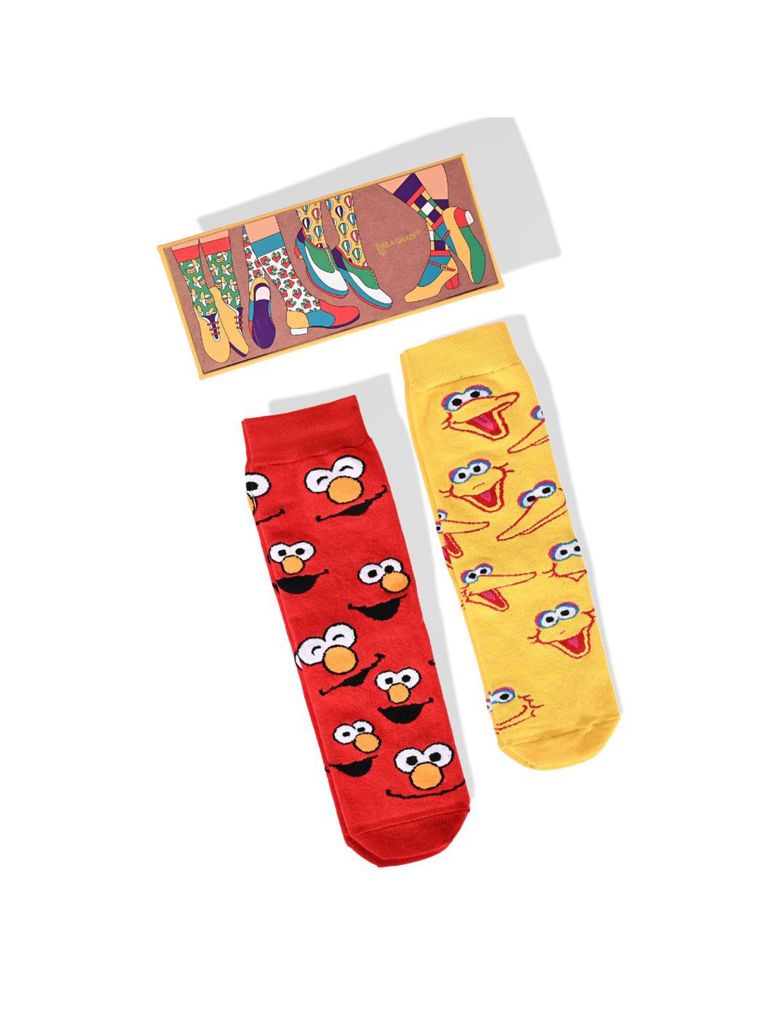 Buy Thela Gaadi Unisex Pack Of 2 Sesame Street Patterned Calf Length ...