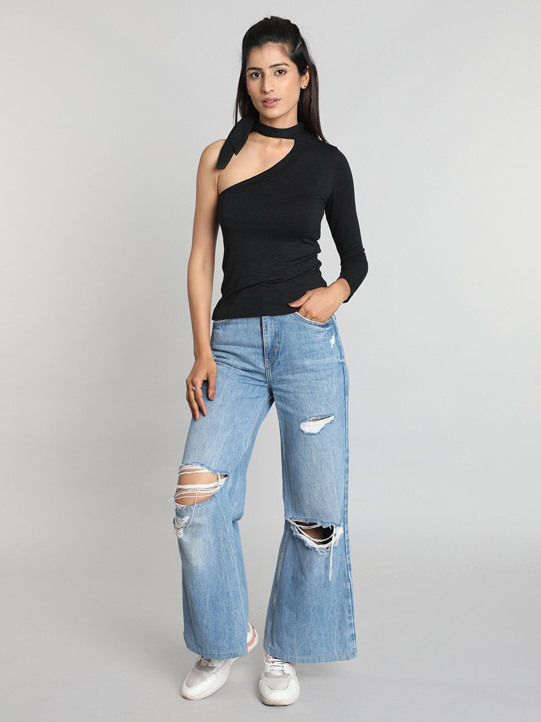 Buy Pomegal One Shoulder Tie Up Top - Tops for Women 27954182 | Myntra