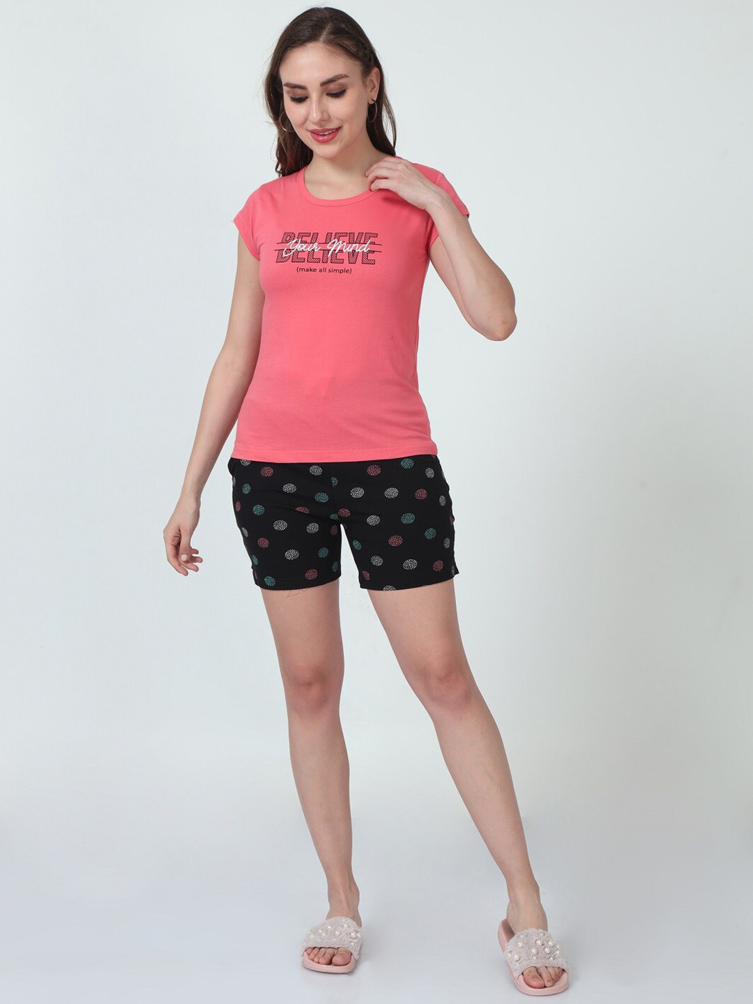 Buy Ecott Printed Pure Cotton T Shirt & Shorts - Night Suits for Women 27959544 | Myntra