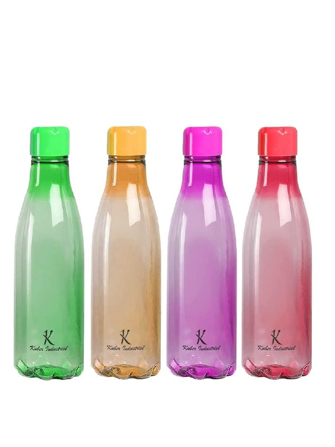 Buy Kuber Industries Assorted Set Of 4 Plastic Solid Water Bottle ...