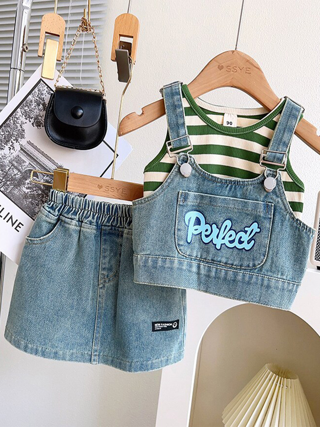 Buy INCLUD Girls Striped Top With Skirt - Clothing Set for Girls ...