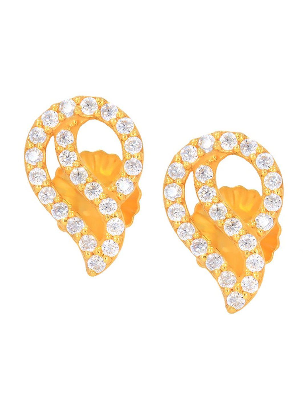 Buy BHIMA 22K Hallmark 916 Purity Yellow Gold Drop Whit Stone Stud ...