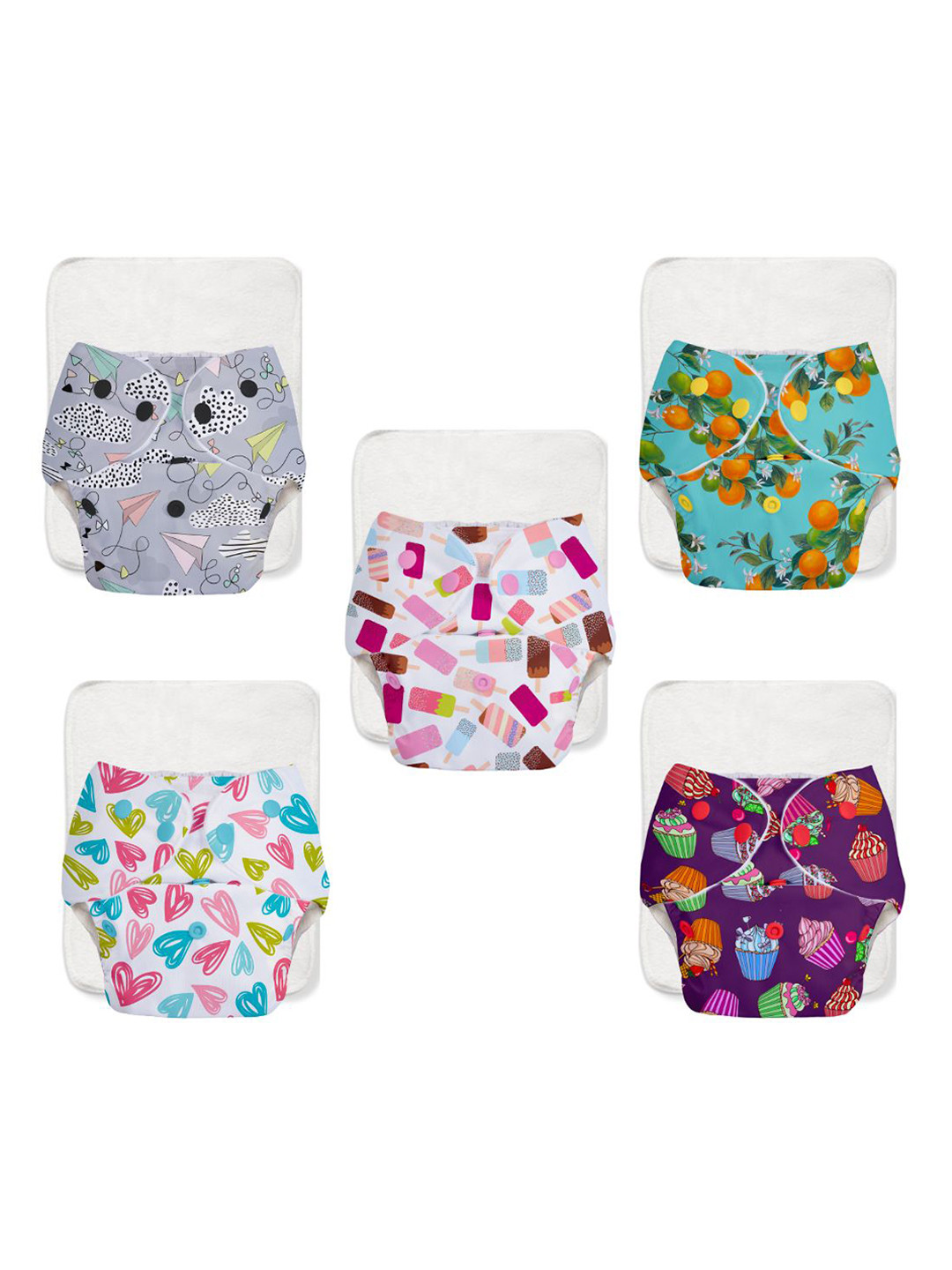 Buy SuperBottoms Set Of 5 Reusable Cloth Diaper & 5 Quick Dry Ultra ...