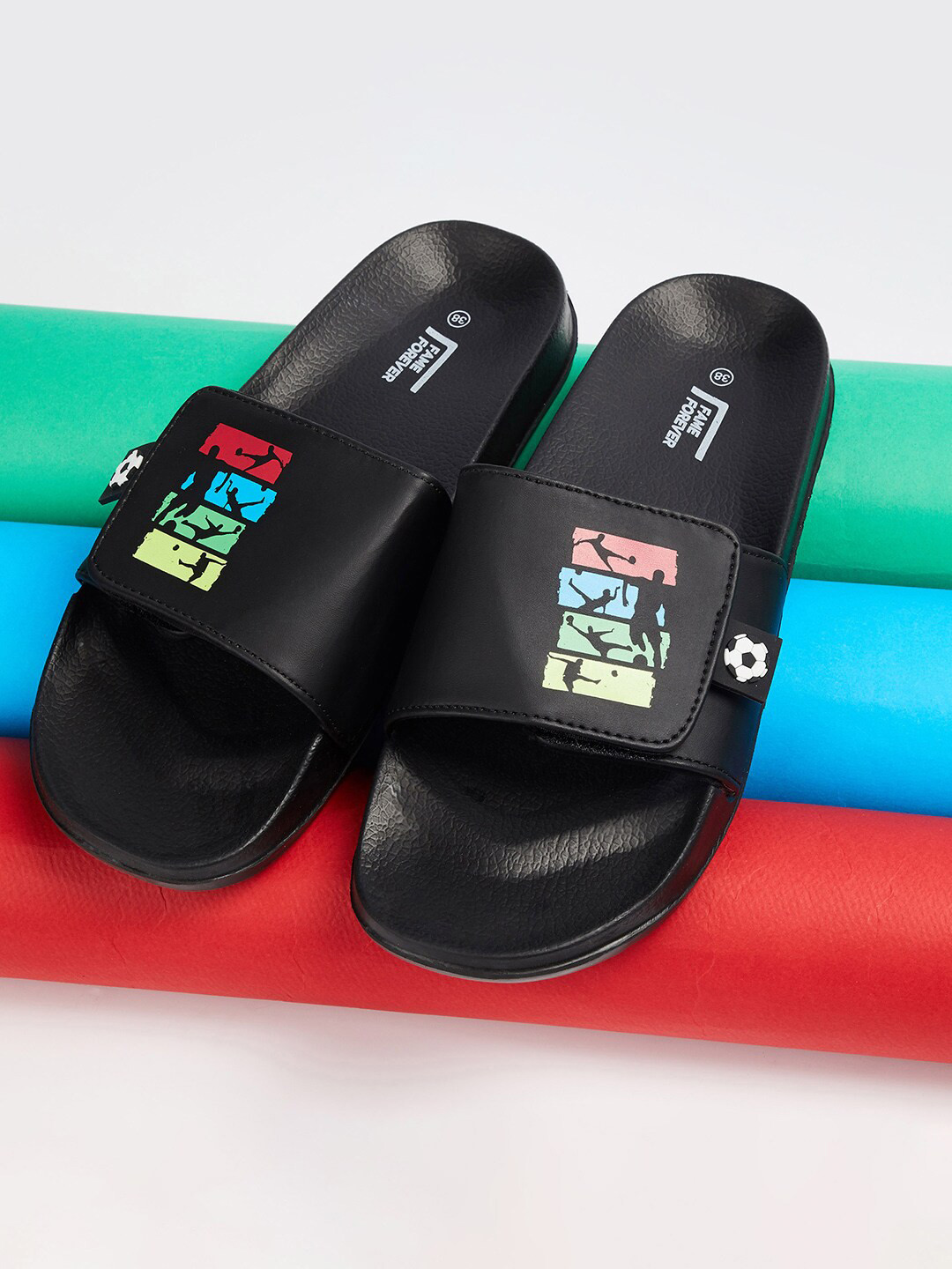 Buy Fame Forever By Lifestyle Boys Printed Sliders - Flip Flops for ...