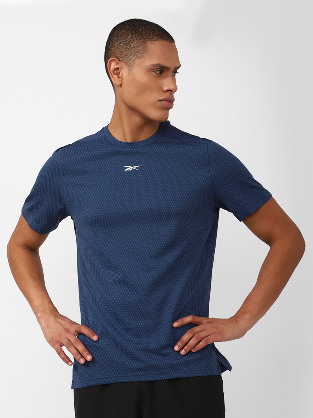 Buy Reebok Rbk Performance TS Sweatshift Move Printed Slim Fit T Shirt ...