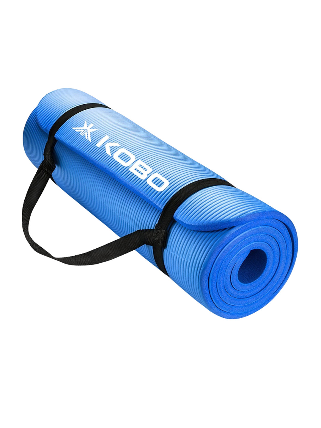 Buy KOBO Blue Textured Anti Skid Waterproof Yoga Mat - Yoga Mats for ...