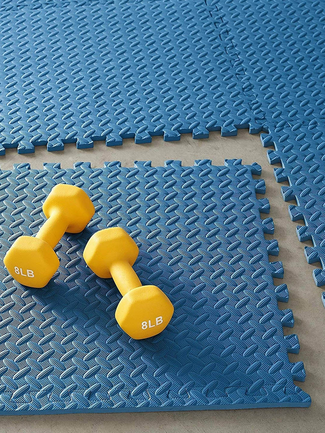 Buy KOBO Blue Interlocking Anti Skid Water Resistant Tile Yoga Mat ...