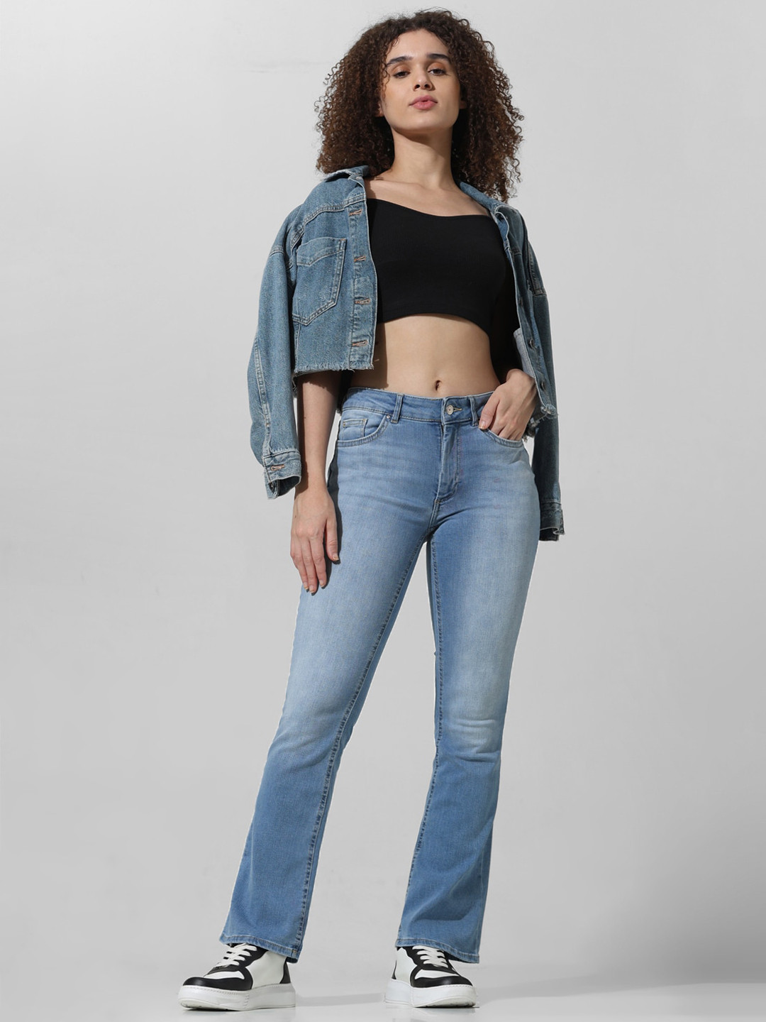 Buy ONLY Women Wide Leg Light Fade Stretchable Jeans - Jeans for Women ...