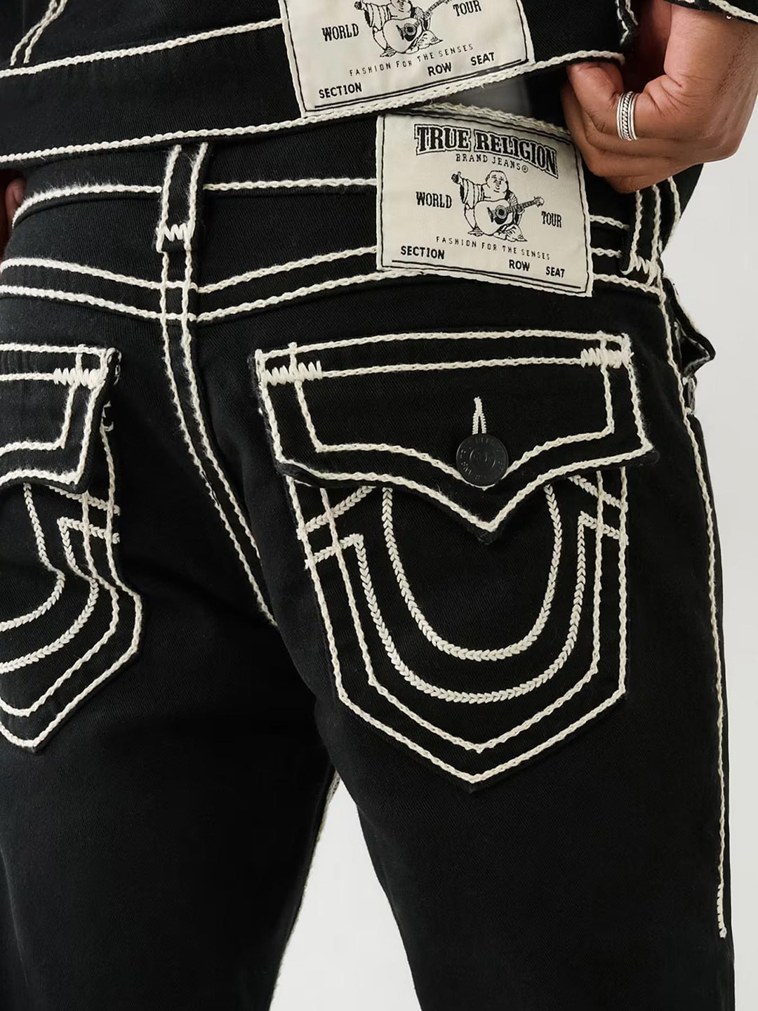 Buy True Religion Men Rope Stitch Ricky Straight Fit Mid Rise Solid ...