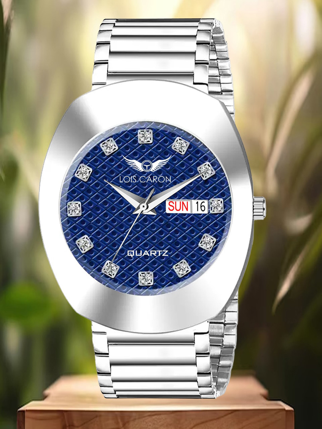 Buy LOIS CARON Men Textured Dial & Stainless Steel Straps Analogue ...