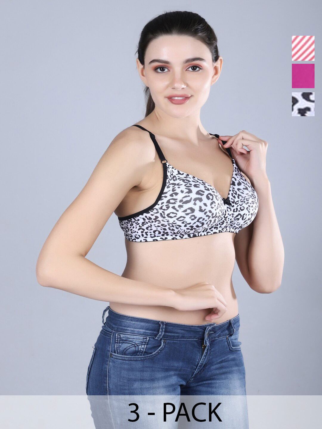 Buy Sonalvu Pack Of 3 Full Coverage Lightly Padded T Shirt Bra With All Day Comfort - Bra for ...