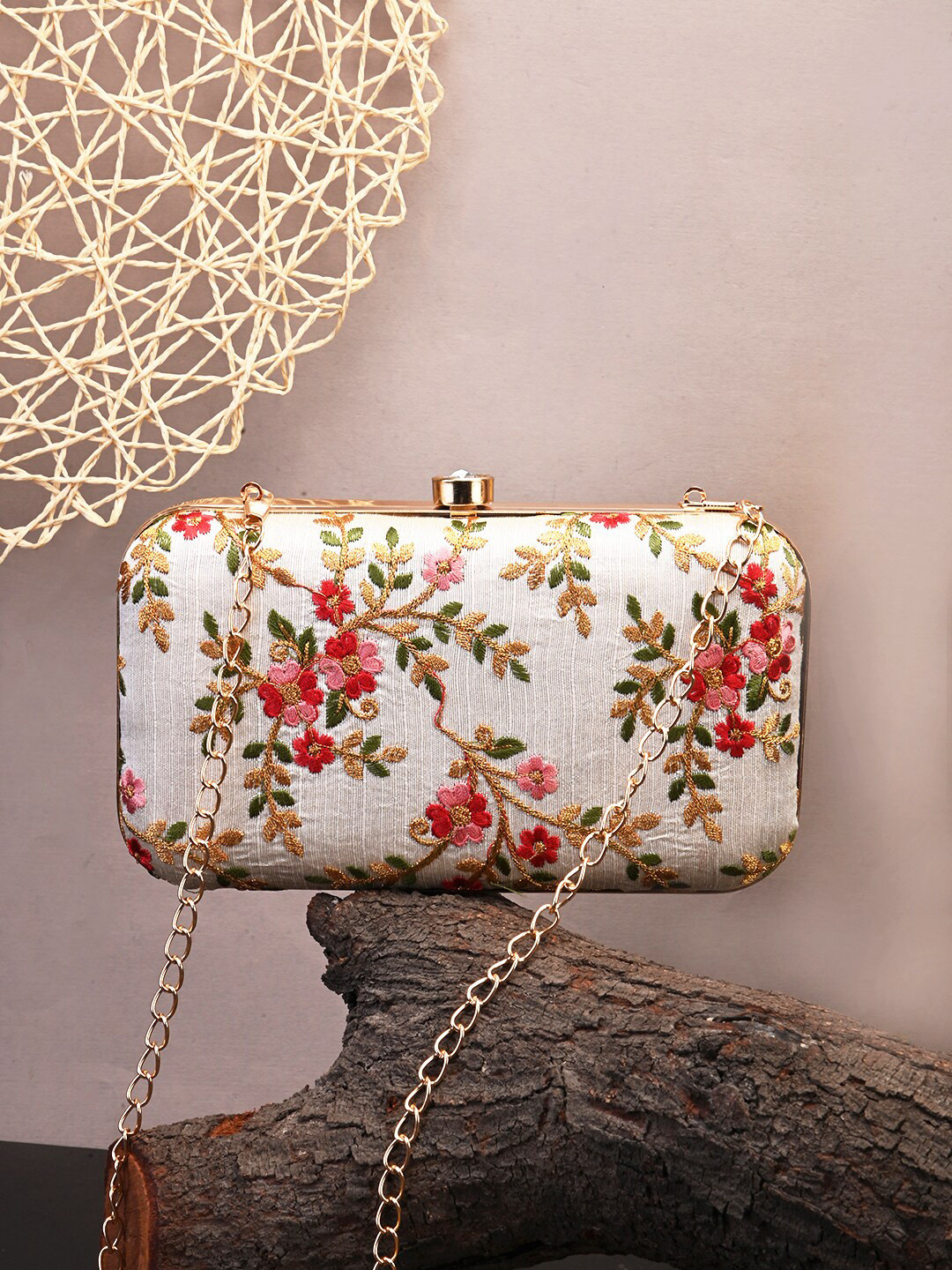 Buy Anouk White Embroidered Box Clutch - Clutches for Women 28013148 ...