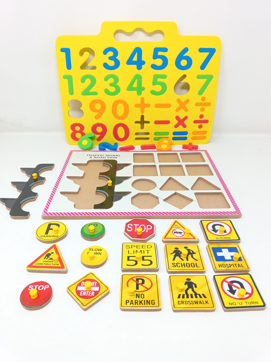 Buy A&A Kreative Box Road Signs Puzzle Set With Number Game - Activity ...