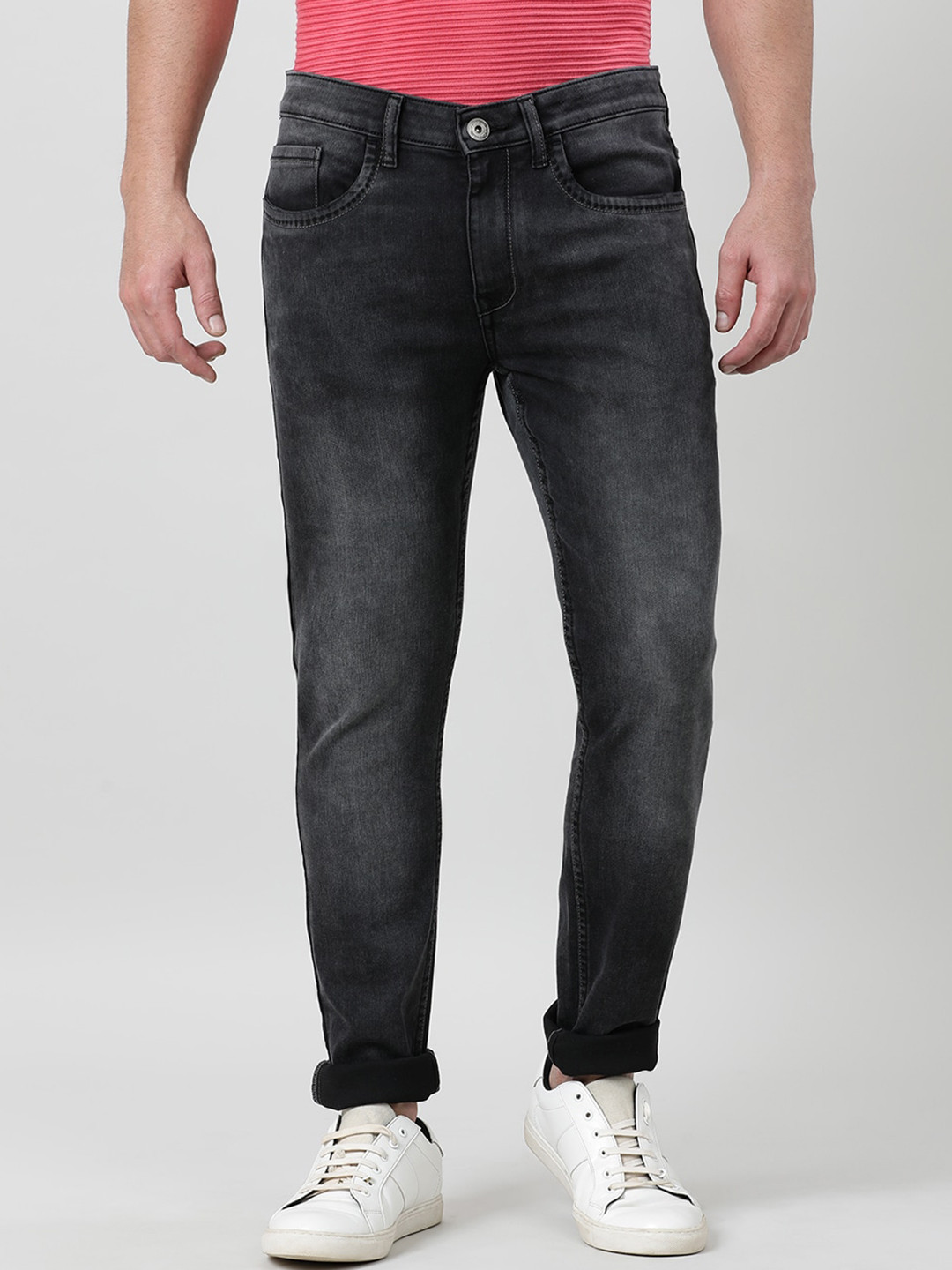 Buy Crocodile Men Jean Tapered Fit Heavy Fade Acid Wash Stretchable ...